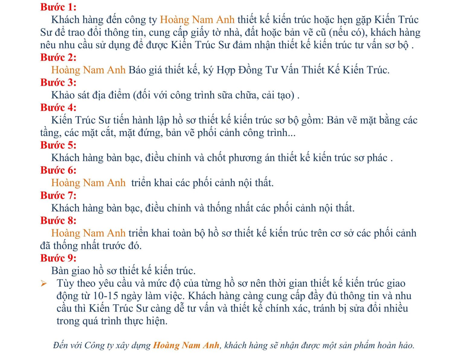 QUY TRÌNH THIẾT KẾ KIẾN TRÚC